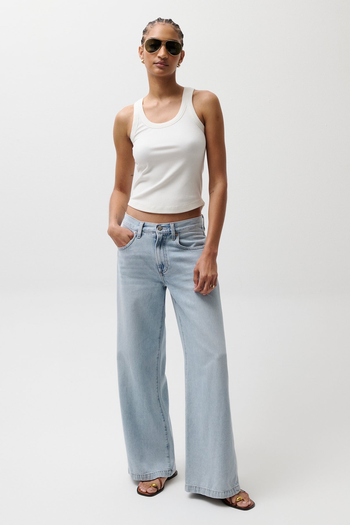 Jadyn Low Slung Palazzo Jean - Chateau – Pistola Denim